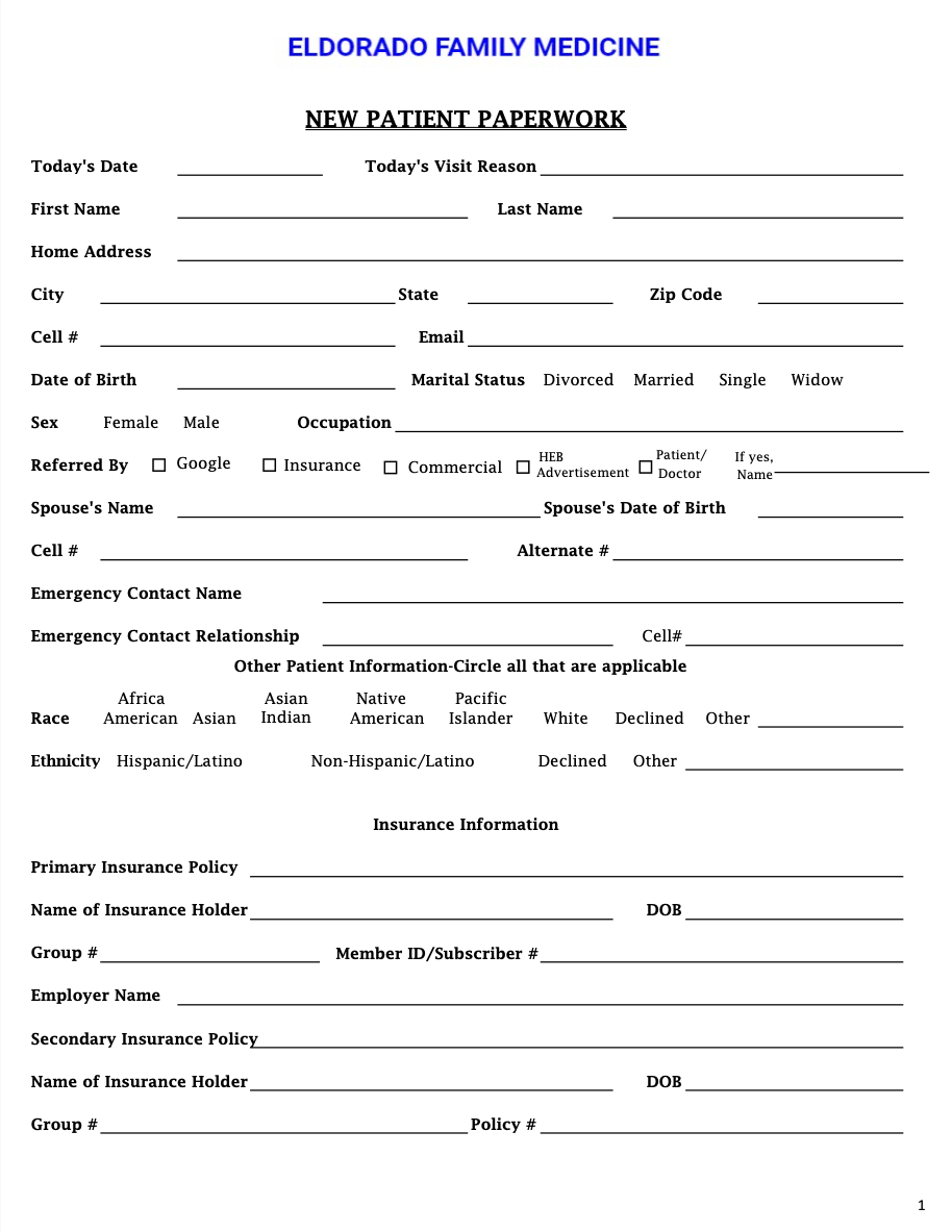 Forms | Eldorado Family Medicine
